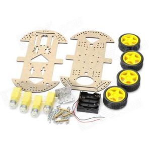 Kit chasis de carro con cuatros ruedas – Electronica Caribe